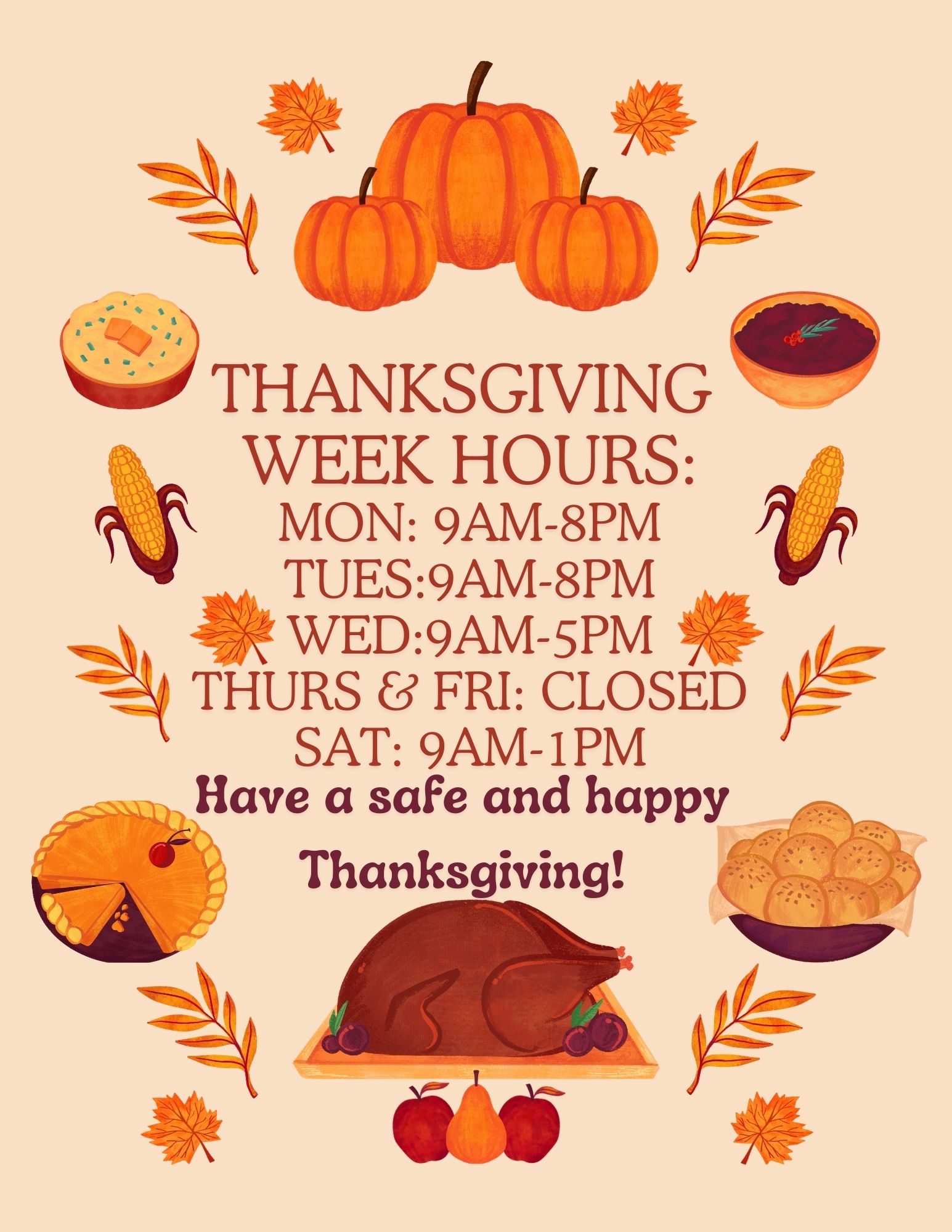 Thanksgiving Week Hours – Clintonville Public Library