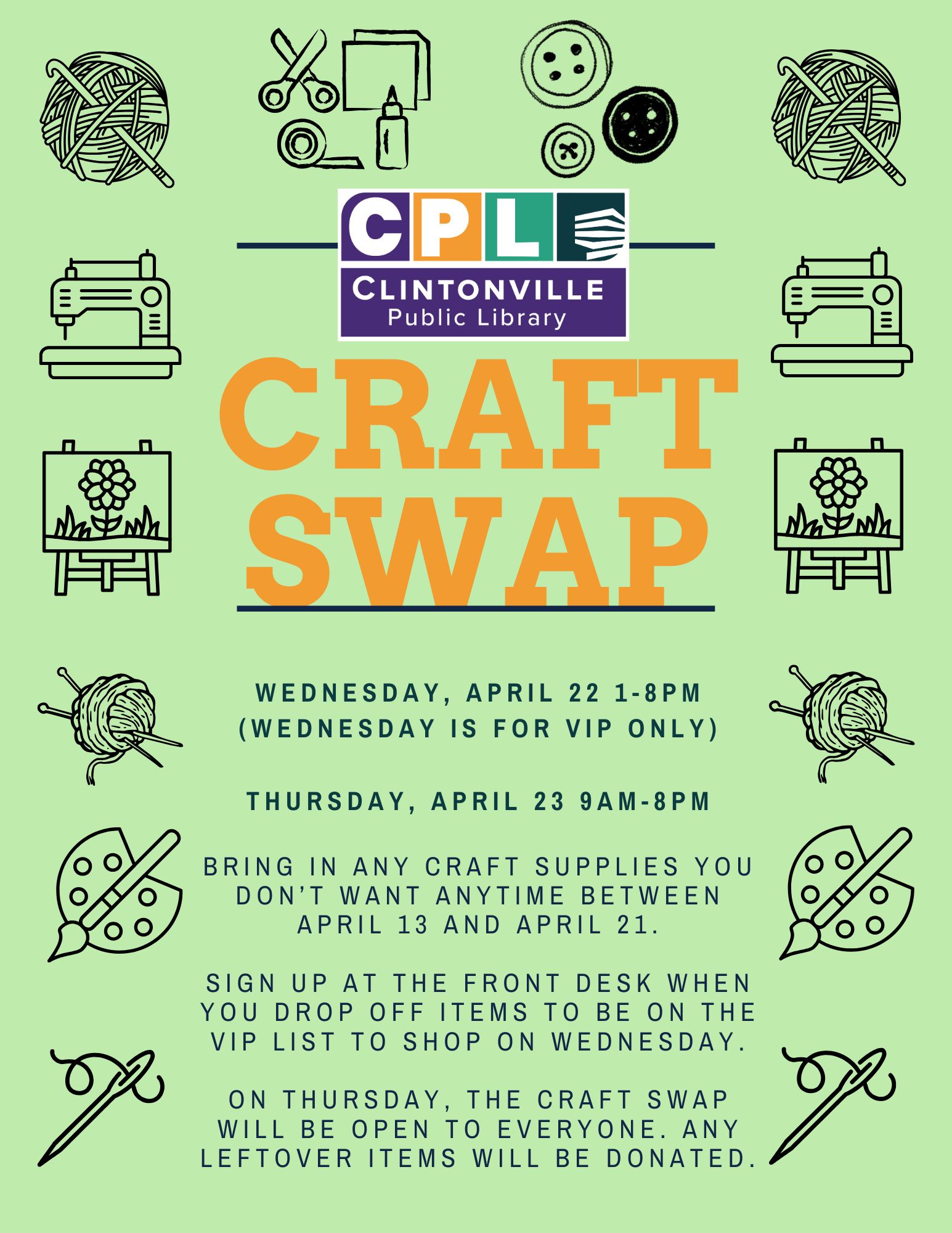 Craft Swap @ CPL – Clintonville Public Library